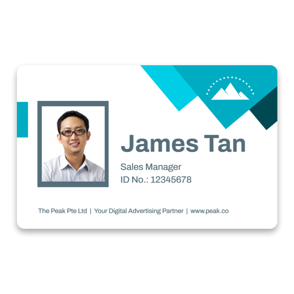 Employee ID Turquoise Blue Plastic Card Printing Print ID Cards 